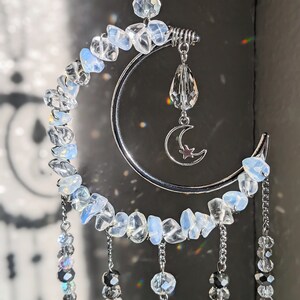 Crystal Moon Goddess Suncatcher Opal Moon Hanging Light Catcher ...