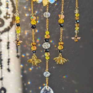 Bee Suncatcher Honey Bee Decor Bee Sun Catcher Citrine Suncatcher Bee ...
