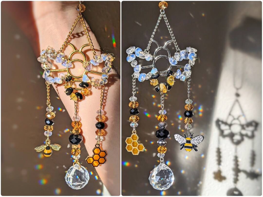 Bee Suncatcher Car Decor Honey Bee Decor Bee Sun Catcher Citrine ...
