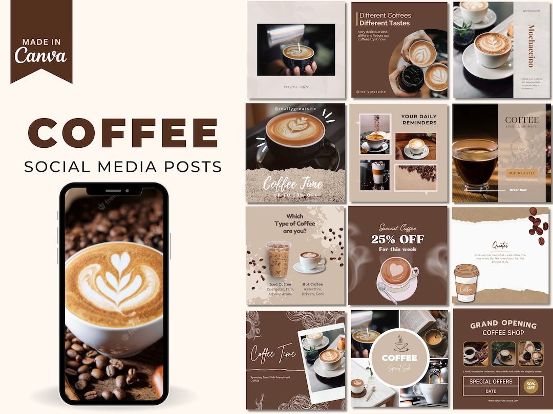 Coffee Instagram Posts Coffee Instagram Template Coffee Shop Instagram ...