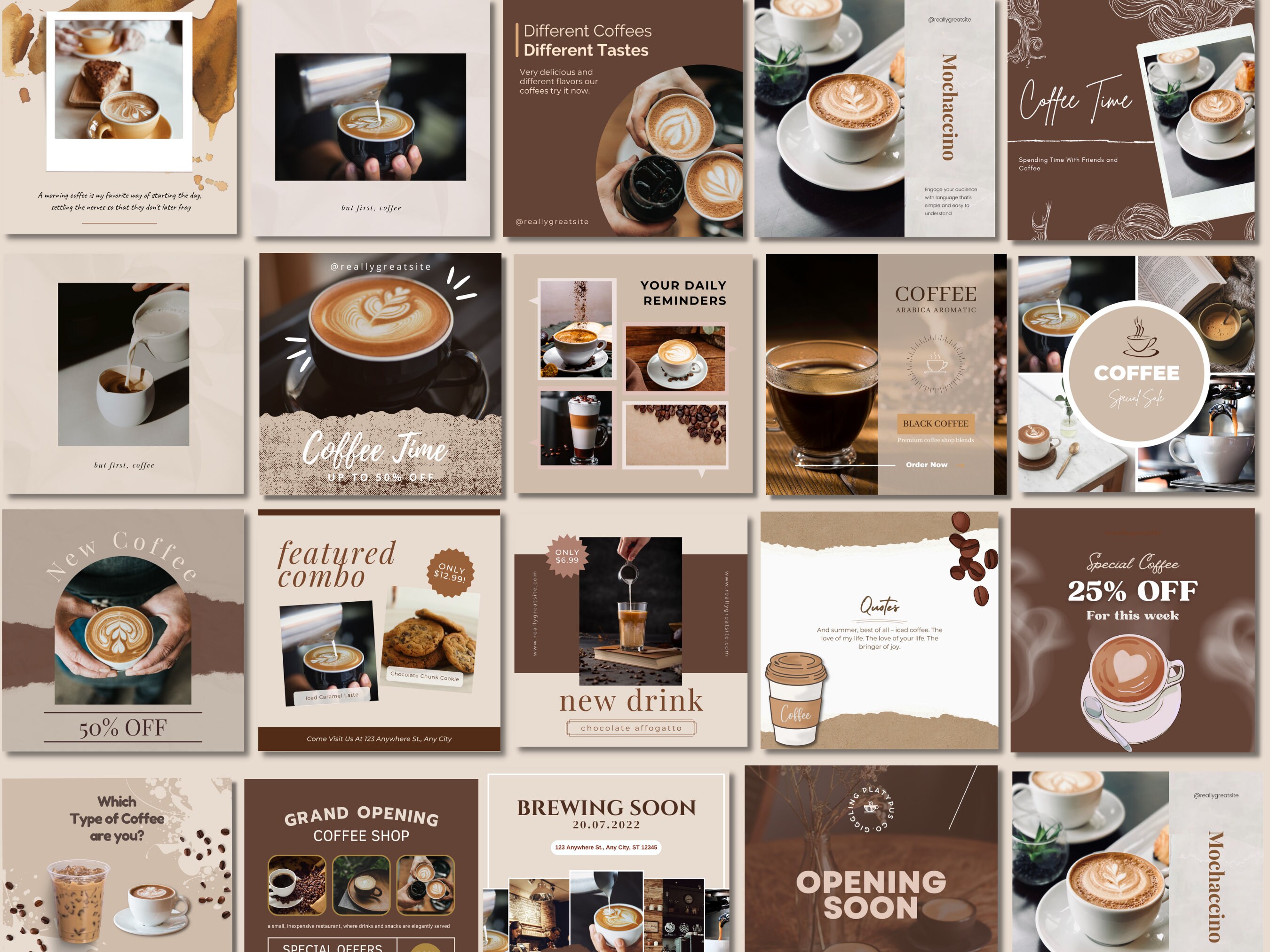 Coffee Instagram Highlights Cover Posts Story Template Coffee Shop ...