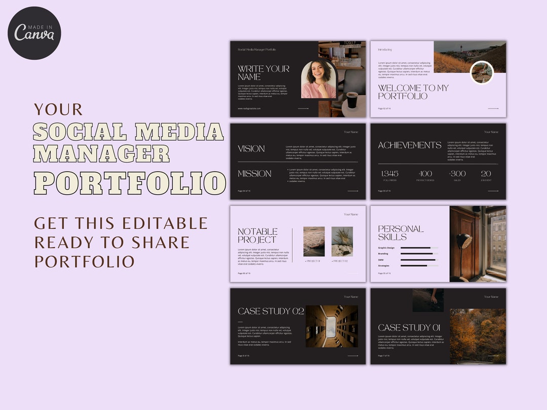 Social Media Manager Portfolio Template | Digital Marketing Portfolio ...