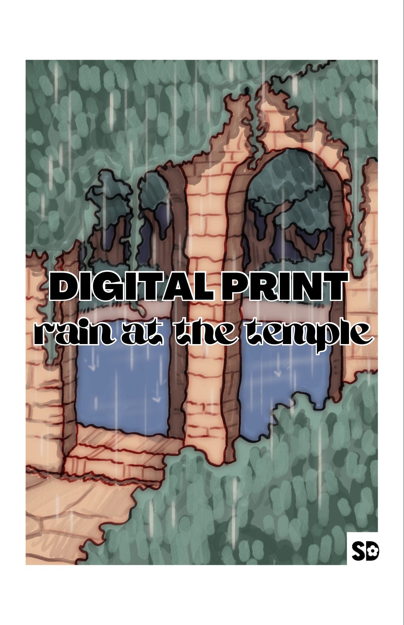DIGITAL PRINT Mystic Print Series Rain in the Temple - Etsy