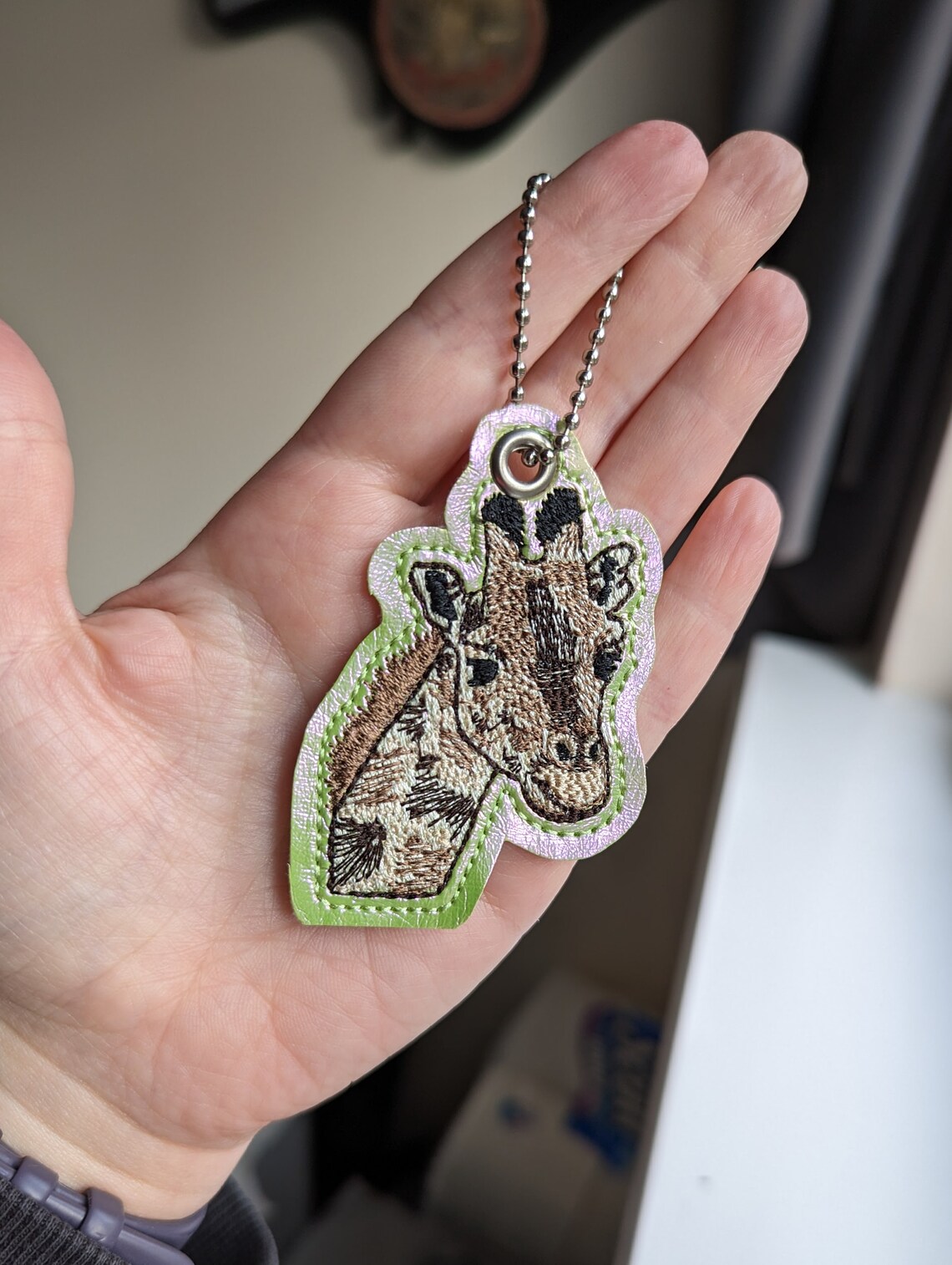 Giraffe Key Fob Eyelet Keychain Machine Embroidery in the Hoop - Etsy