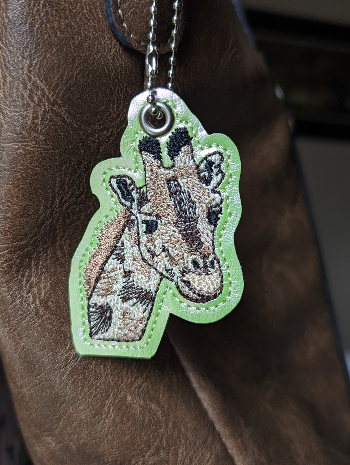 Giraffe Key Fob Eyelet Keychain Machine Embroidery in the Hoop - Etsy