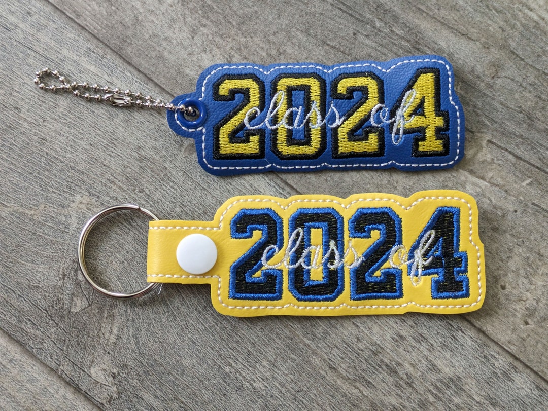 Class of 2024 Keychain and Snap Tab Machine Embroidery in the Hoop ...