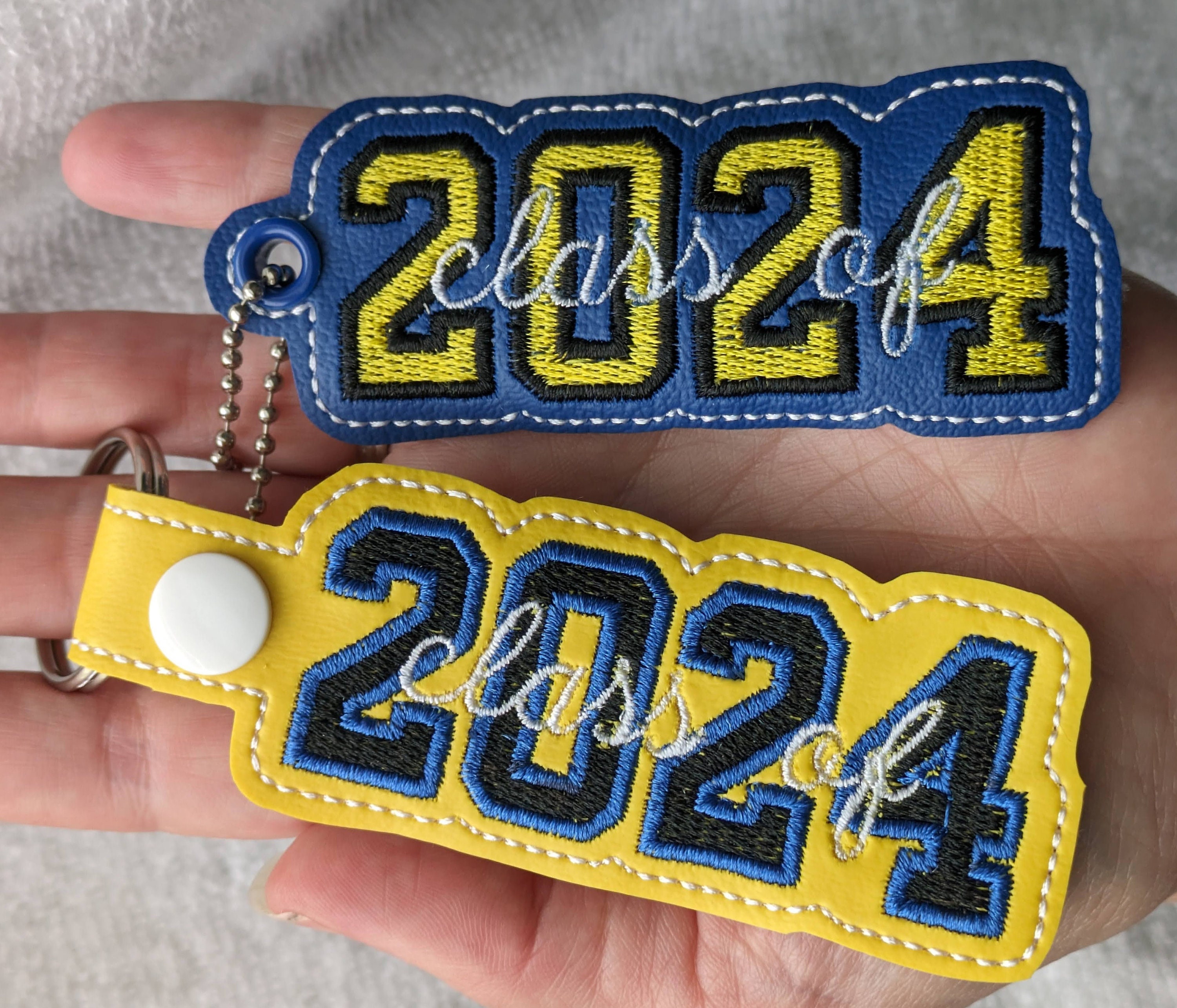 Class of 2024 Keychain and Snap Tab Machine Embroidery in the Hoop ...
