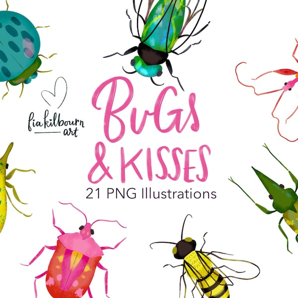 Cute Bugs Clipart - Etsy