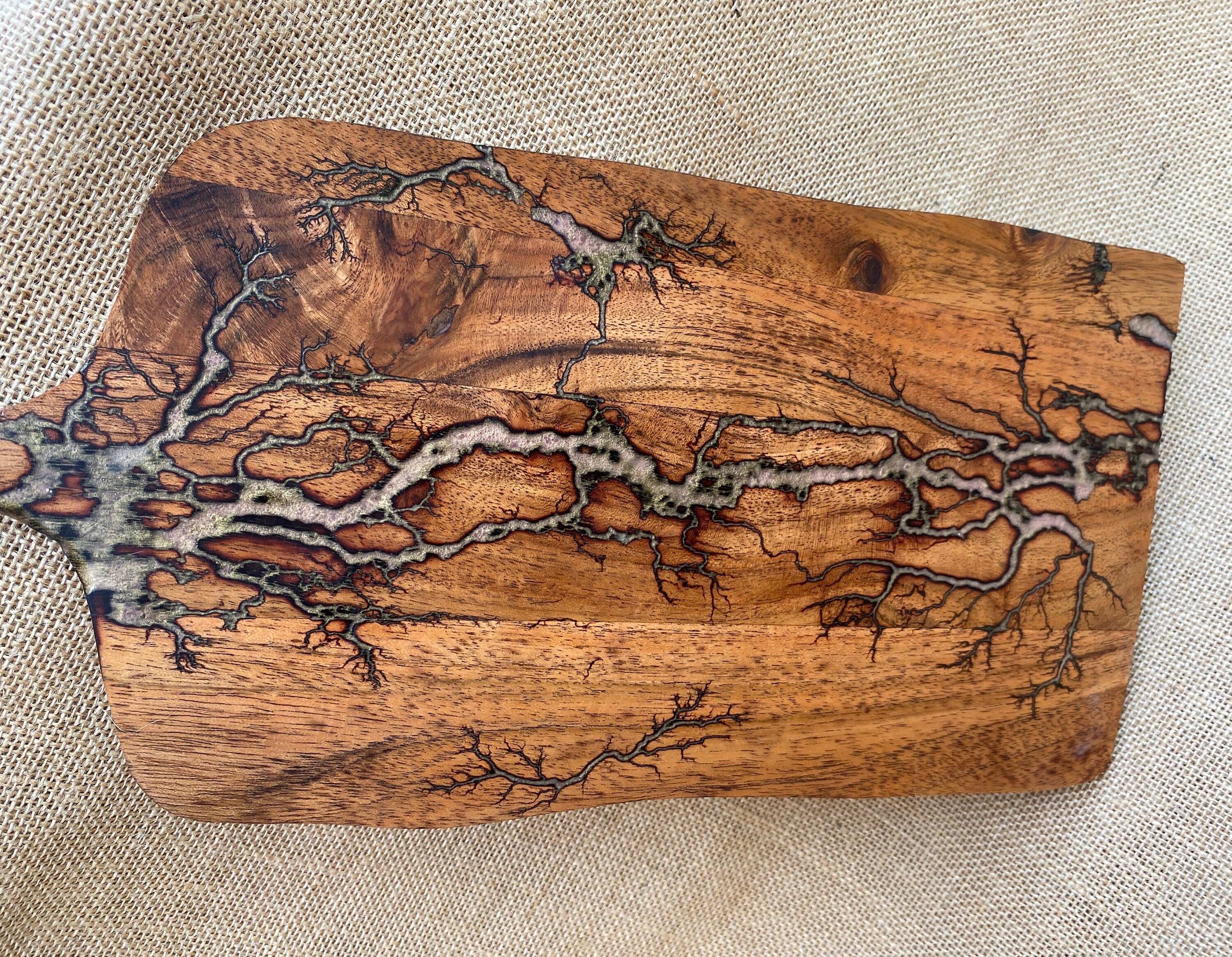 Unique Solid Wood Lichtenberg Fractal Burned Charcuterie Boards ...