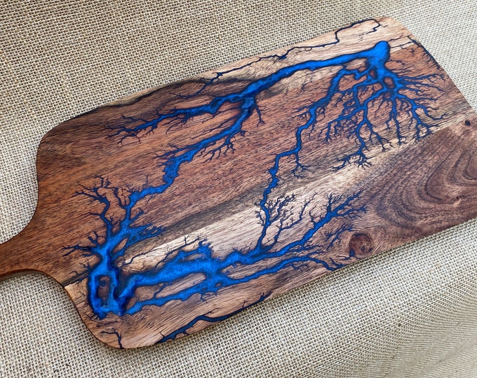 Lichtenberg Electrocuted Wood Fractile Spalted Pine With Blue Resin ...