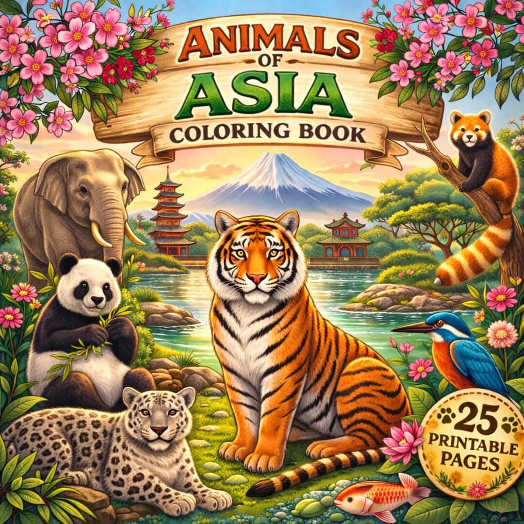 25 Asia Animals Coloring Pages Printable – Beautiful Exotic Wildlife ...