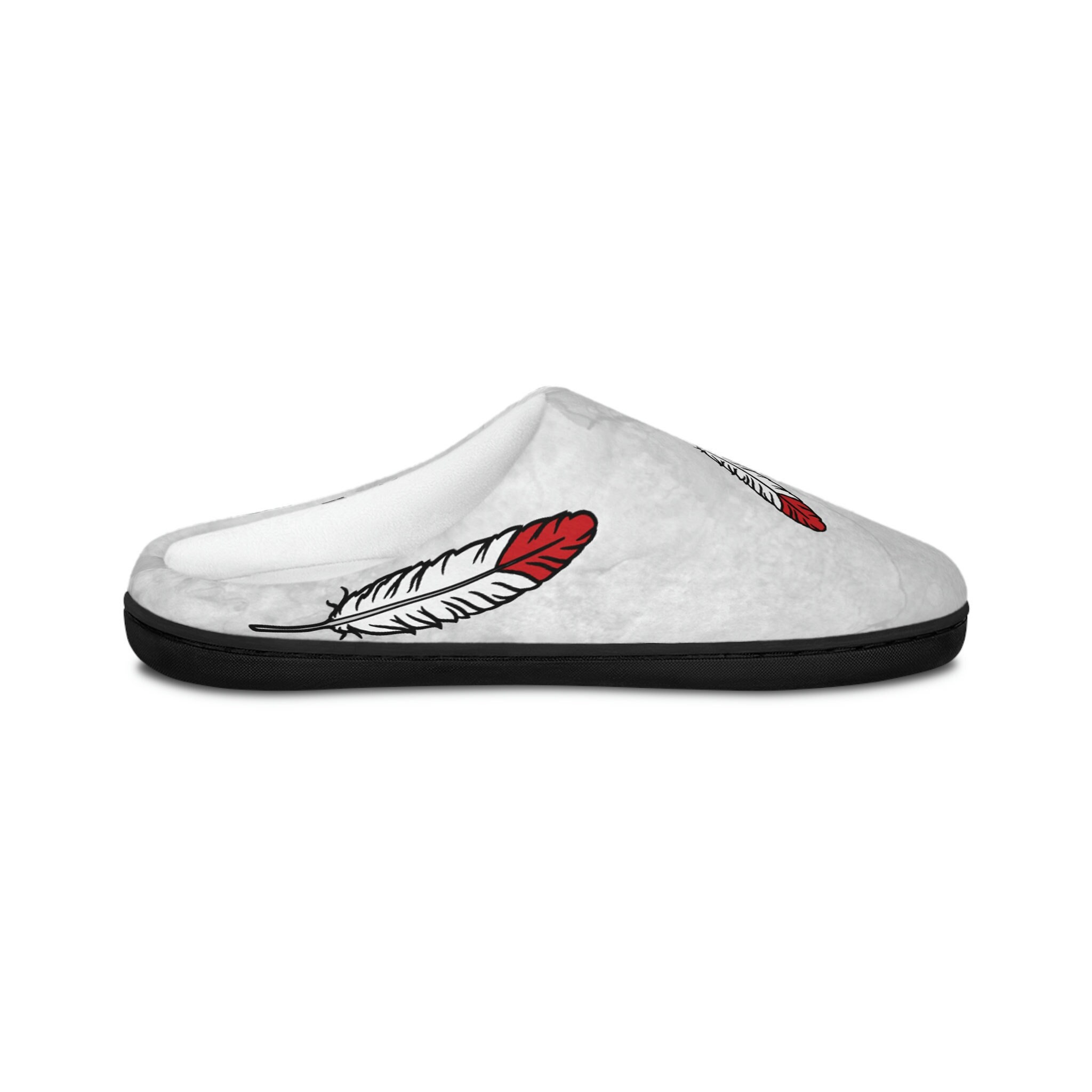 House Shoe Slipper, Native, Indigenous, Feather S, Grey, Red, Black - Etsy
