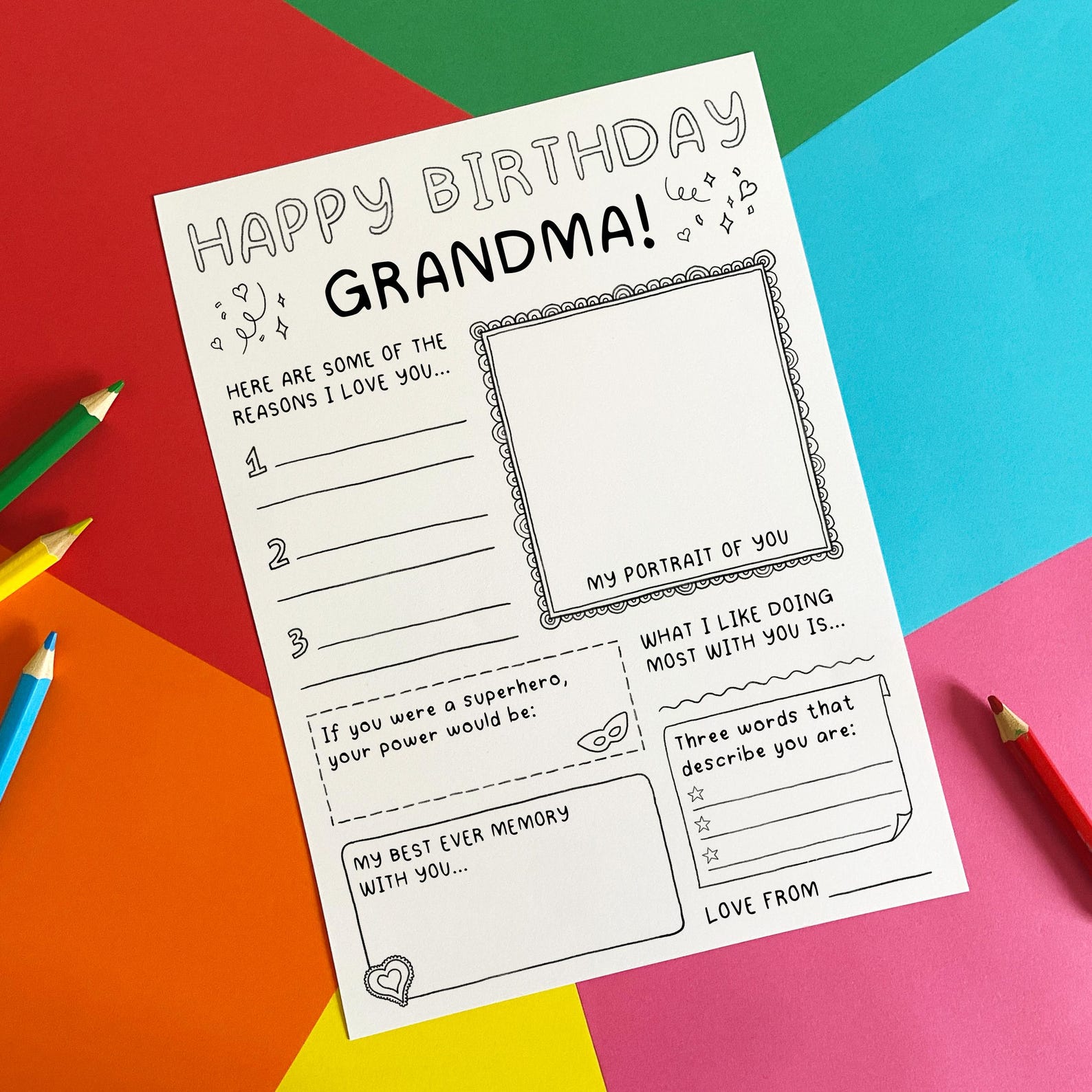 Happy Birthday Grandma Coloring Page | Printable All About My Grandma ...