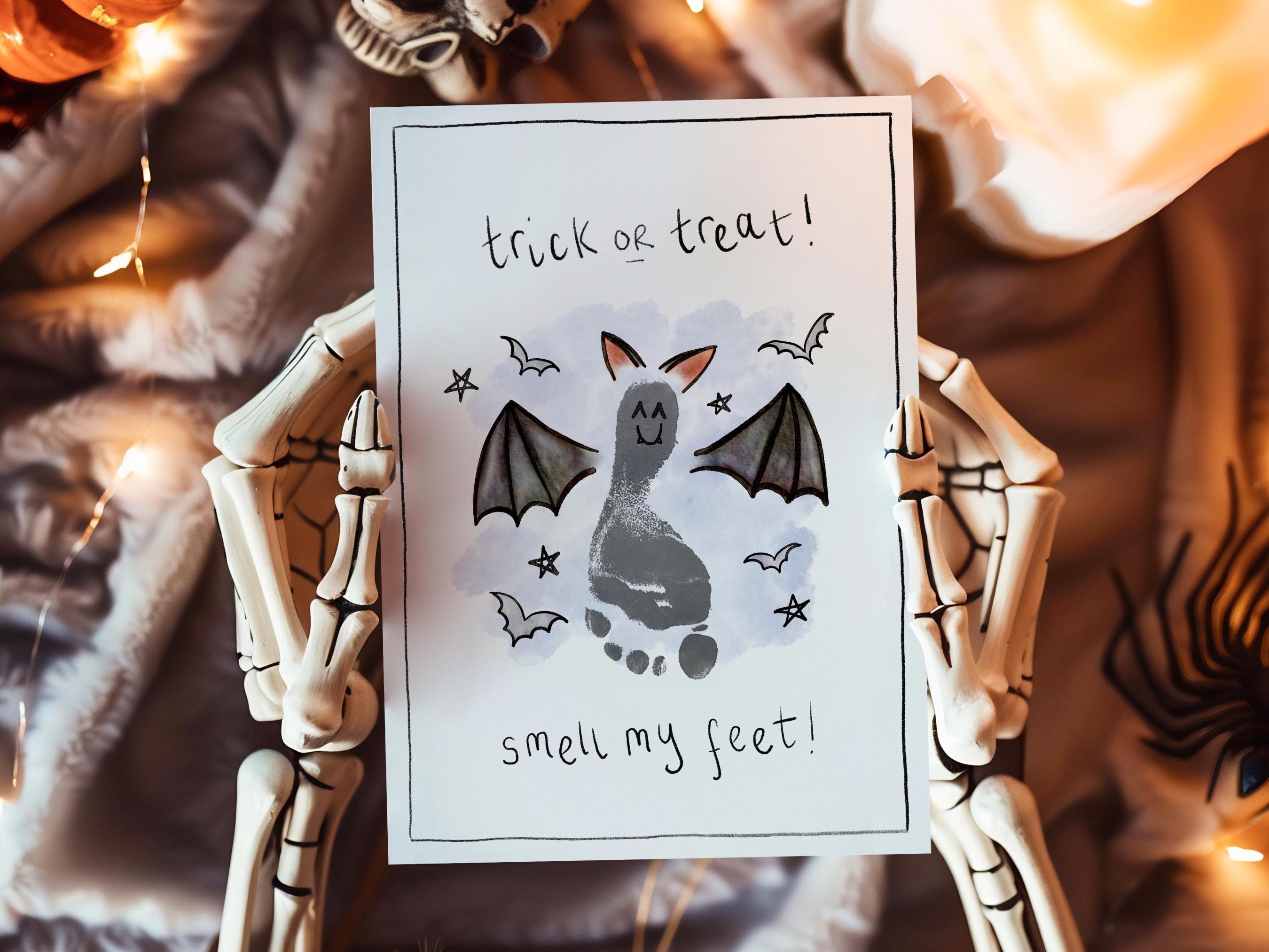 Halloween Bat Footprint Art: DIY Baby Keepsake (A4 PDF) - Etsy