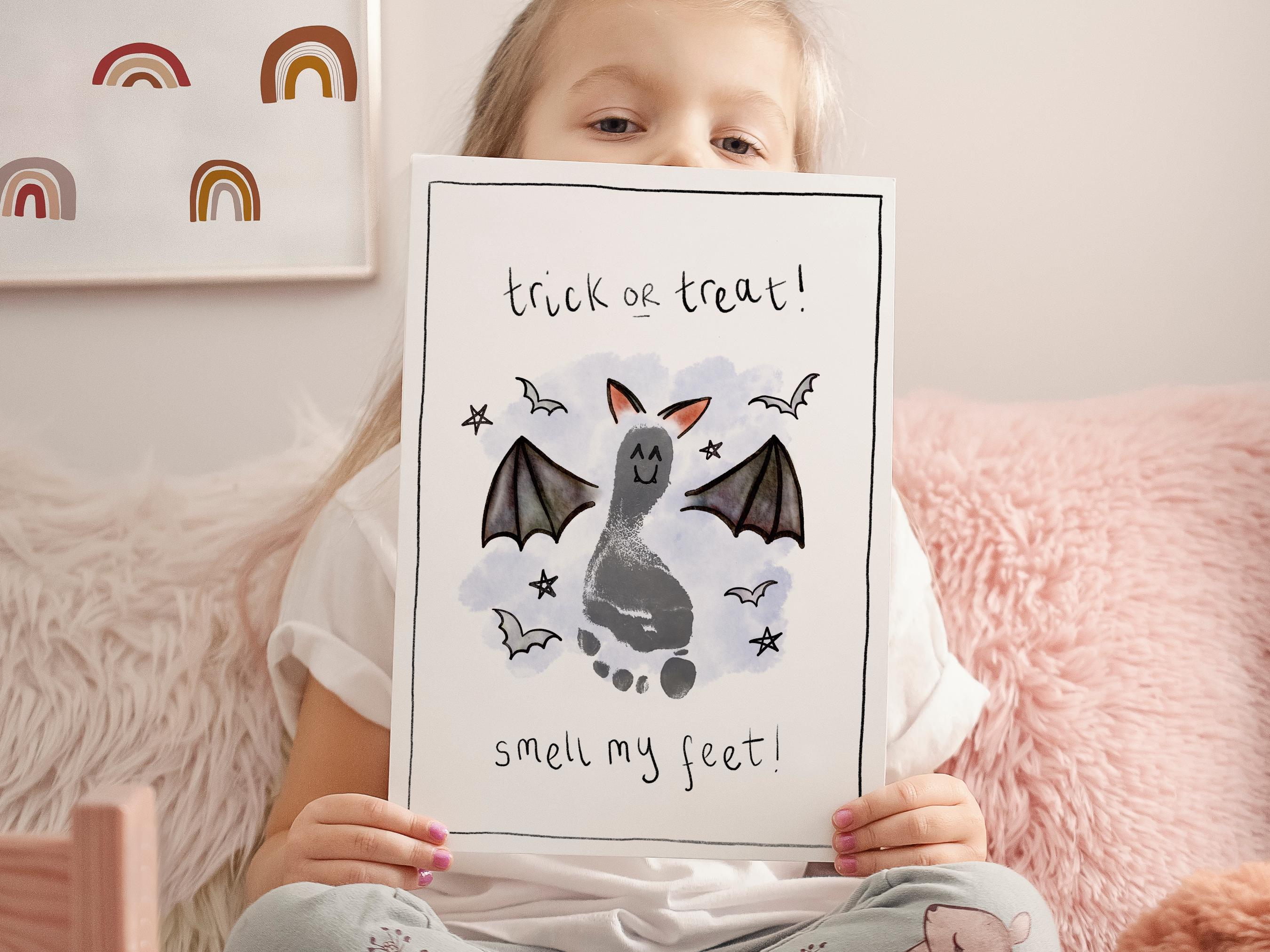 Halloween Bat Footprint Art: DIY Baby Keepsake (A4 PDF) - Etsy