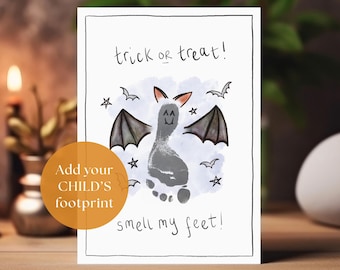 Trick or Treat Smell My Feet Baby Toddler Halloween Footprint DIY Craft ...