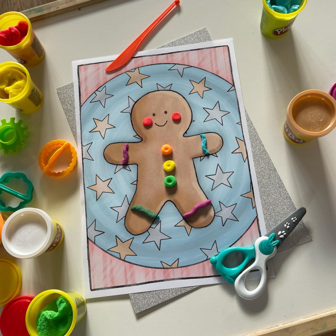 Decorate a Gingerbread Man Play Dough Mat Christmas Toddler Quiet ...