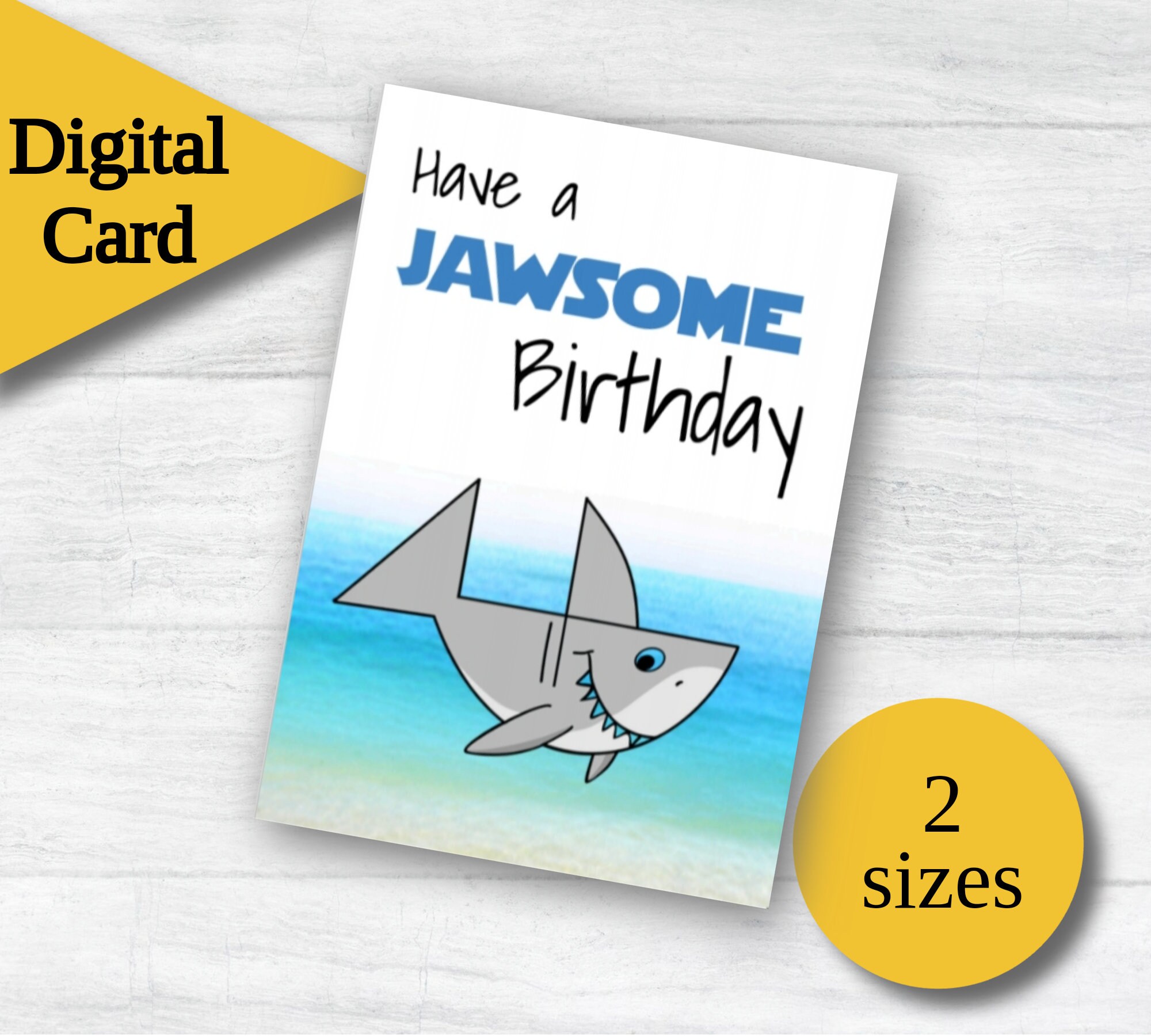 Printable Have a Jawsome Birthday Card Birthday Card Printable Digital ...