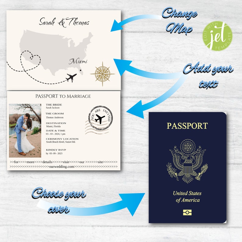 Personalized Passport Wedding Invitation, Birthday Party, Passport ...