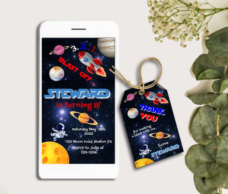 Space Invitation Outer Space Birthday Invitation Space - Etsy