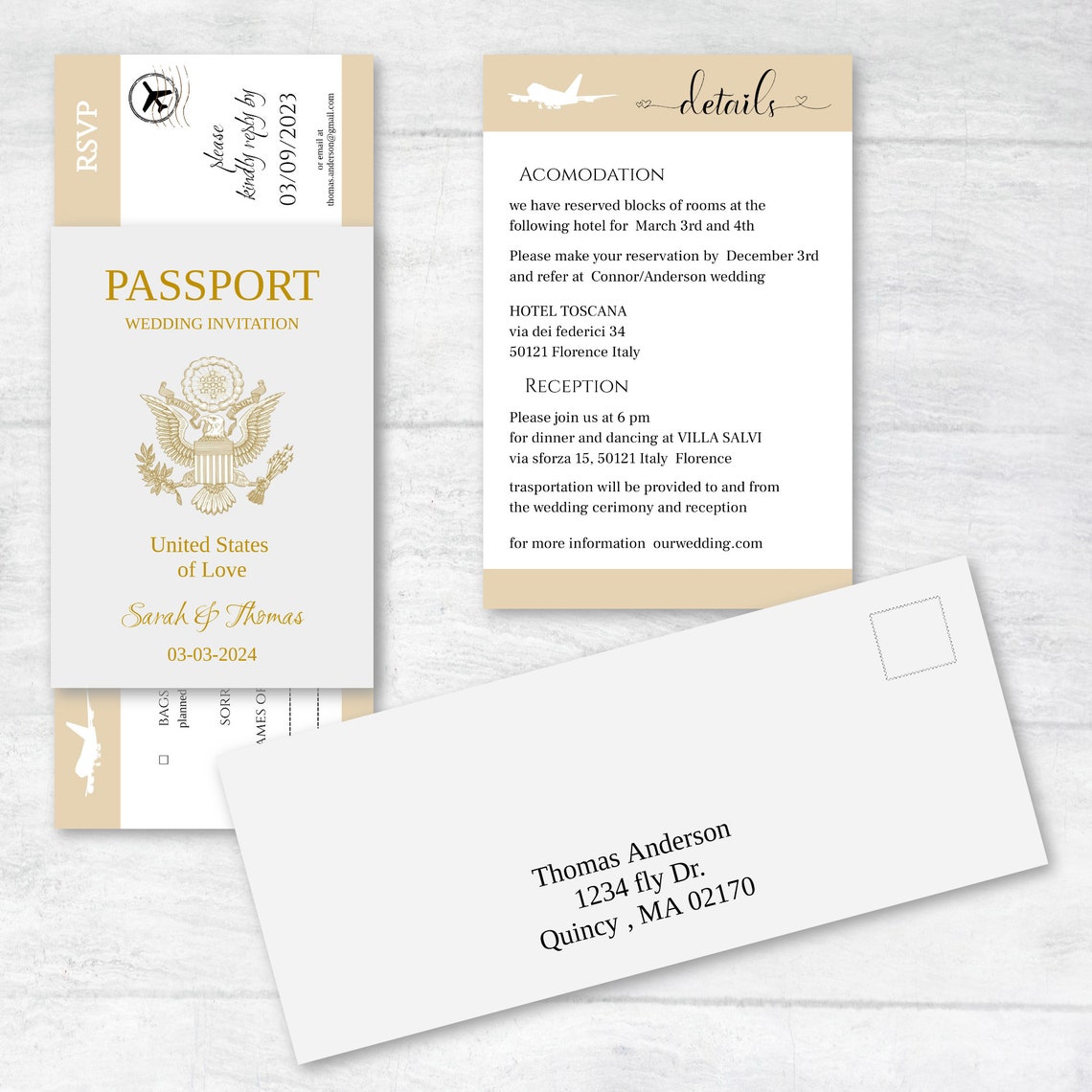 Passport Invitation for Wedding Template, Destination Invitation ...