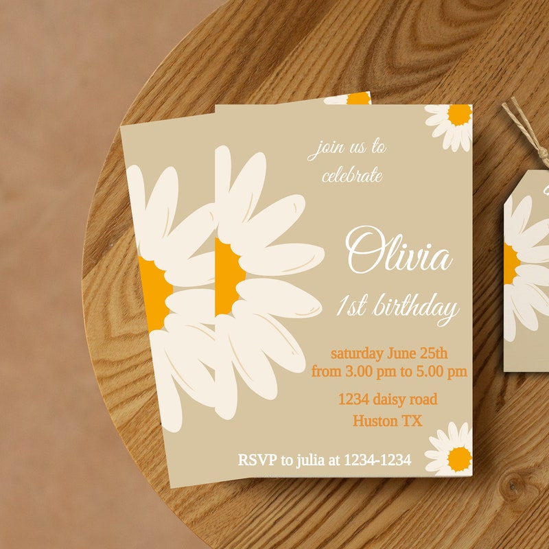 Daisy Birthday Invitation - Etsy