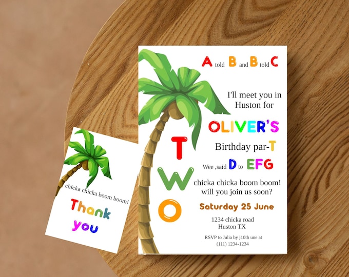 Alphabet Chicka Chicka Boom Boom Notecard 4x6 Digital Download, Coconut ...