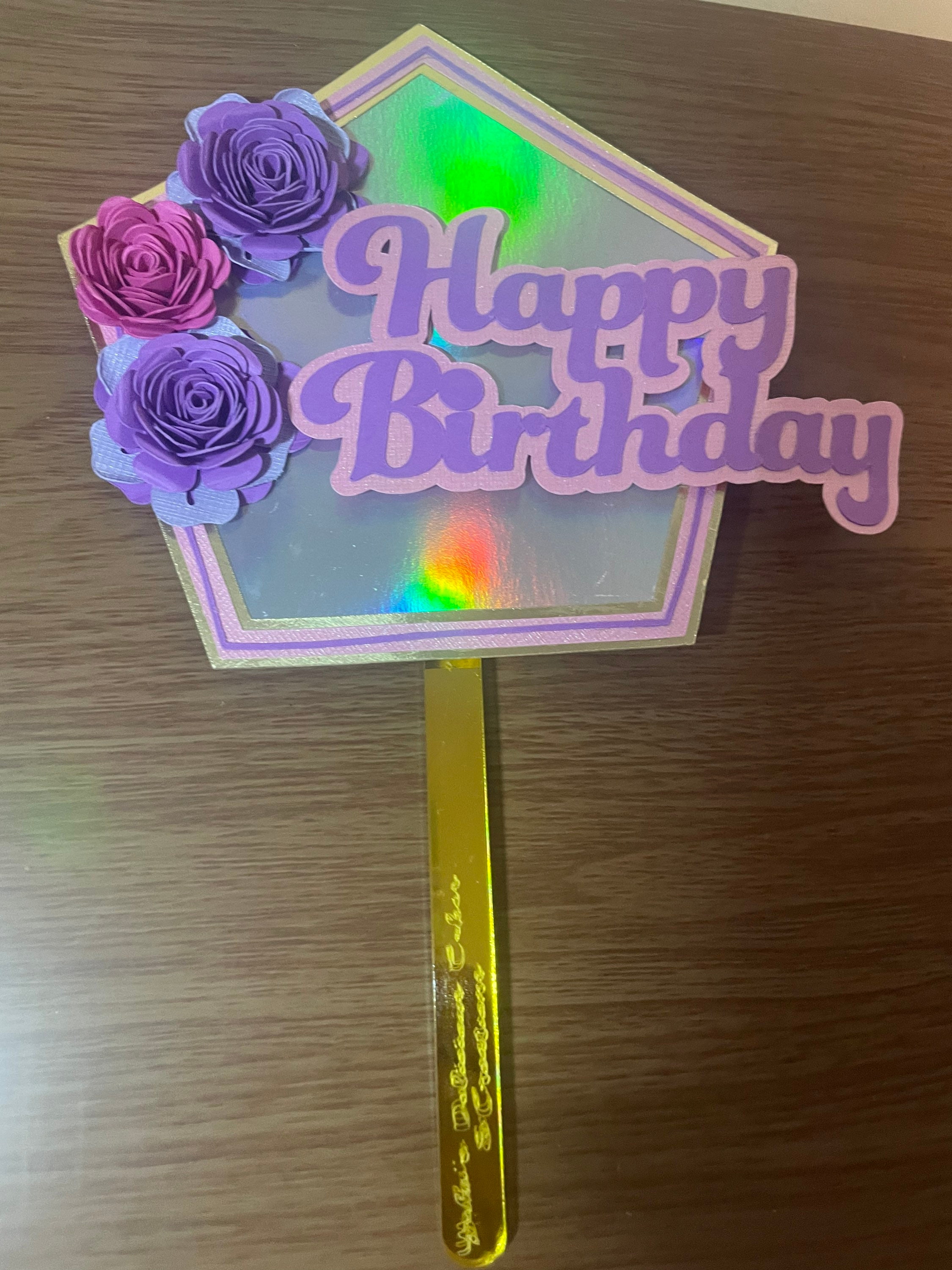 Happy Birthday Cake Tooper / Cake Topper / Party Cake Tooper / Birthday ...