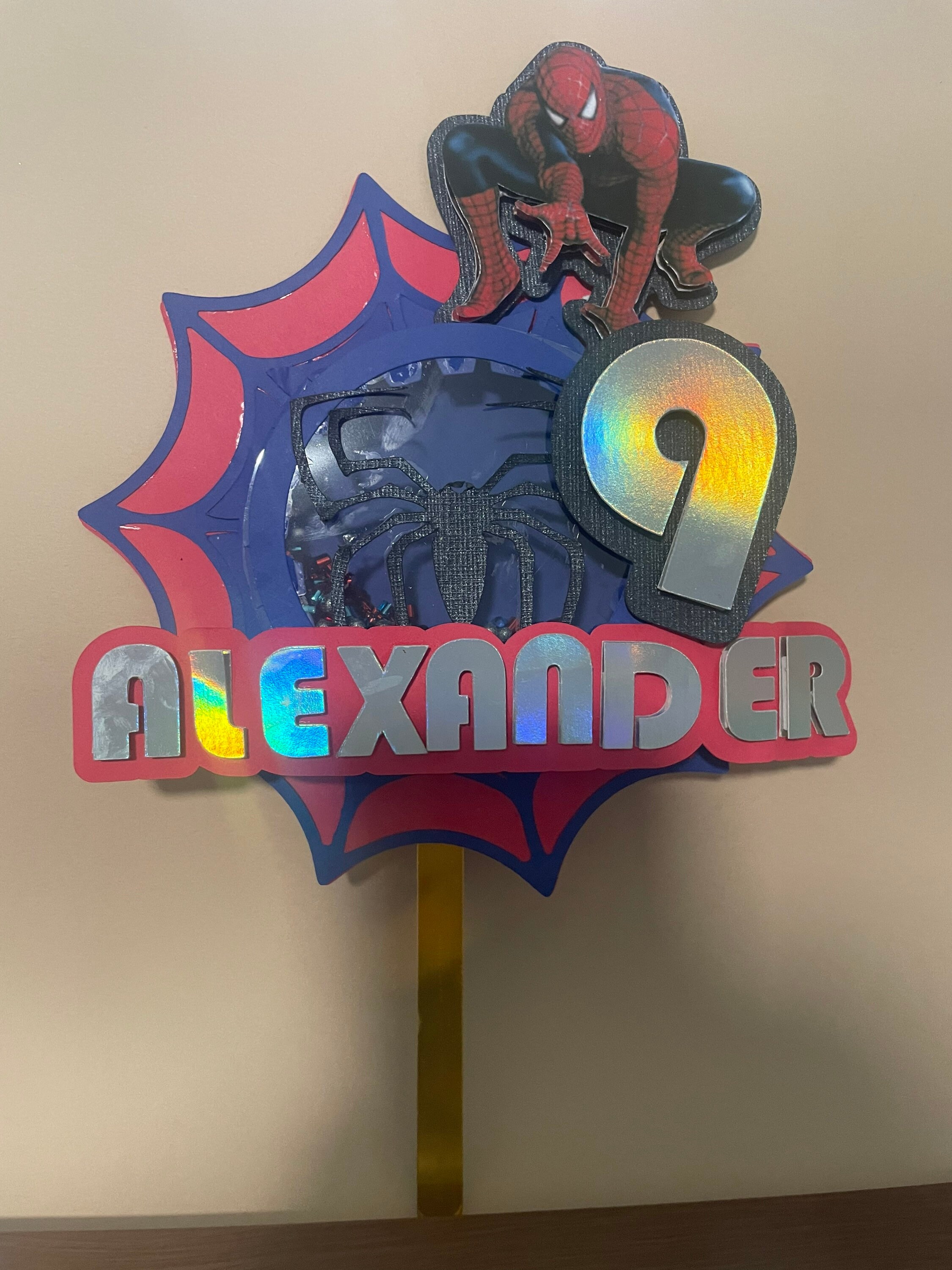 Spiderman Cake Topper Shaker / Shaker Cake Topper / Spider-man Cake ...