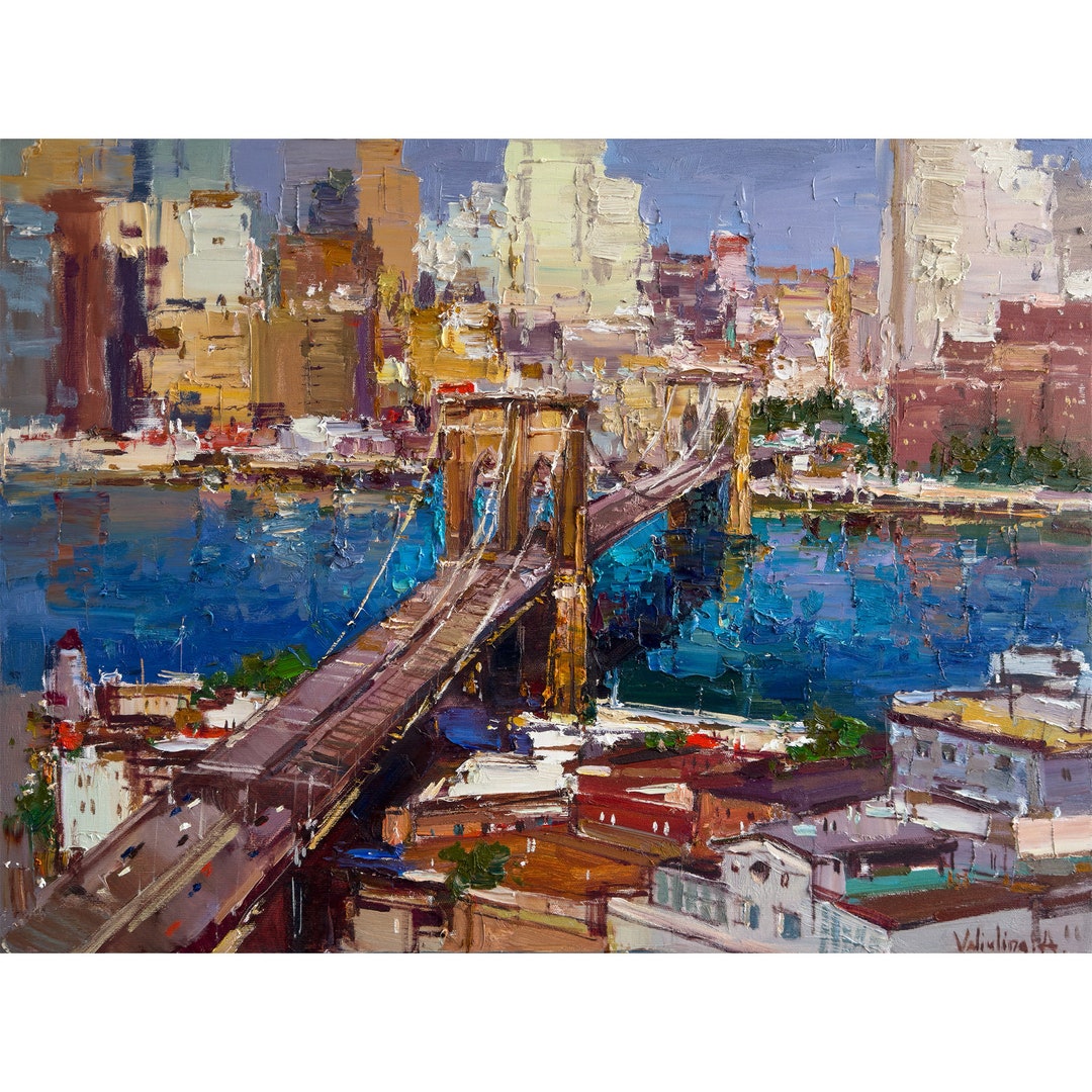 Brooklyn Bridge - New York City - Original Urban Landscape Painting ...