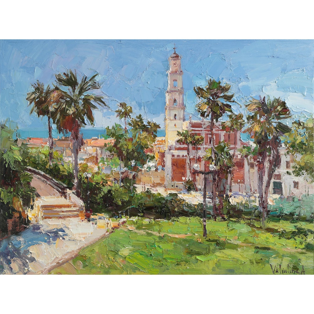 Old Jaffa - Original Oil Painting Israel Landscape Impasto Painting ...