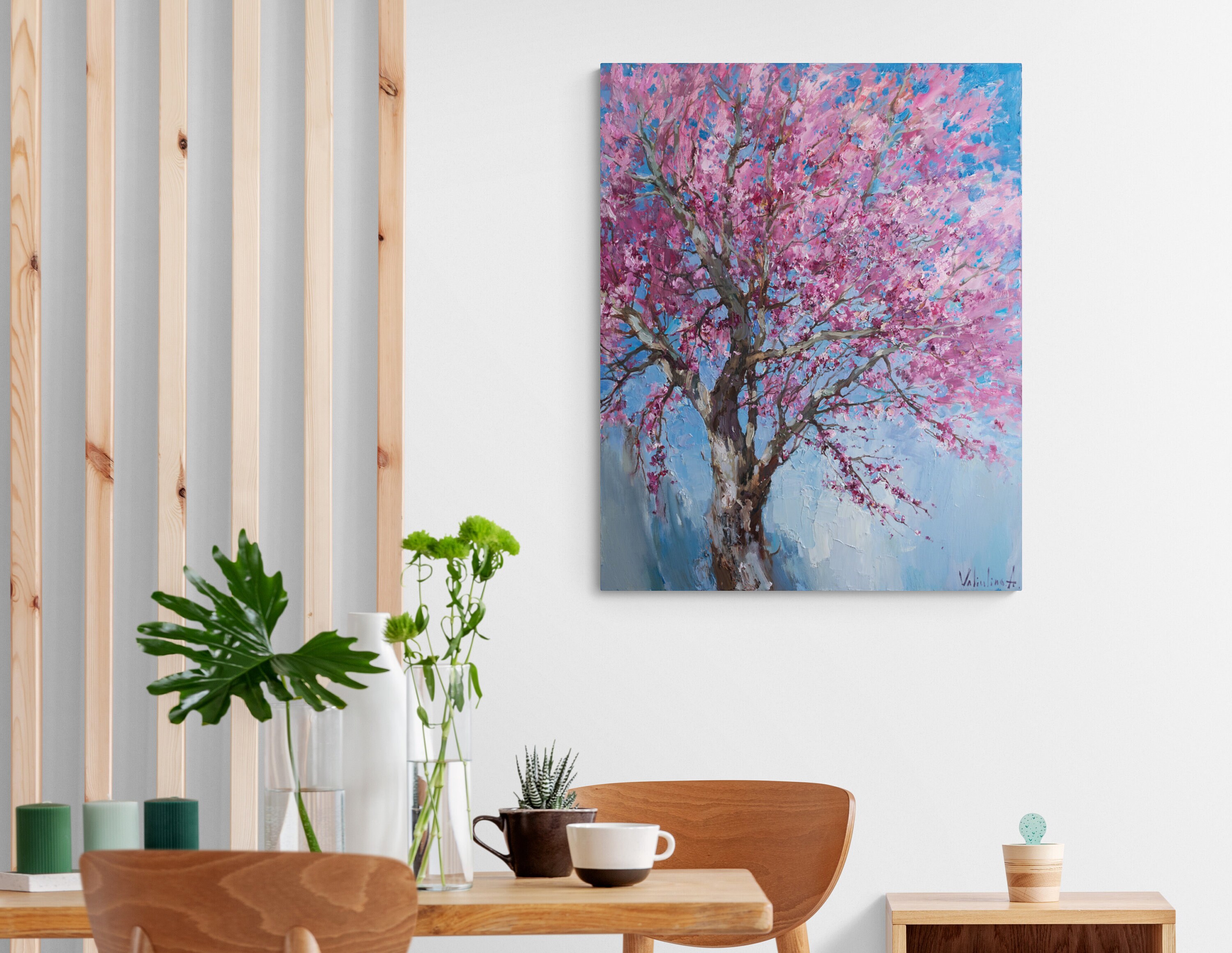Flowering Tree - Original Oil Painting - Impasto Blooming Tree Painting ...