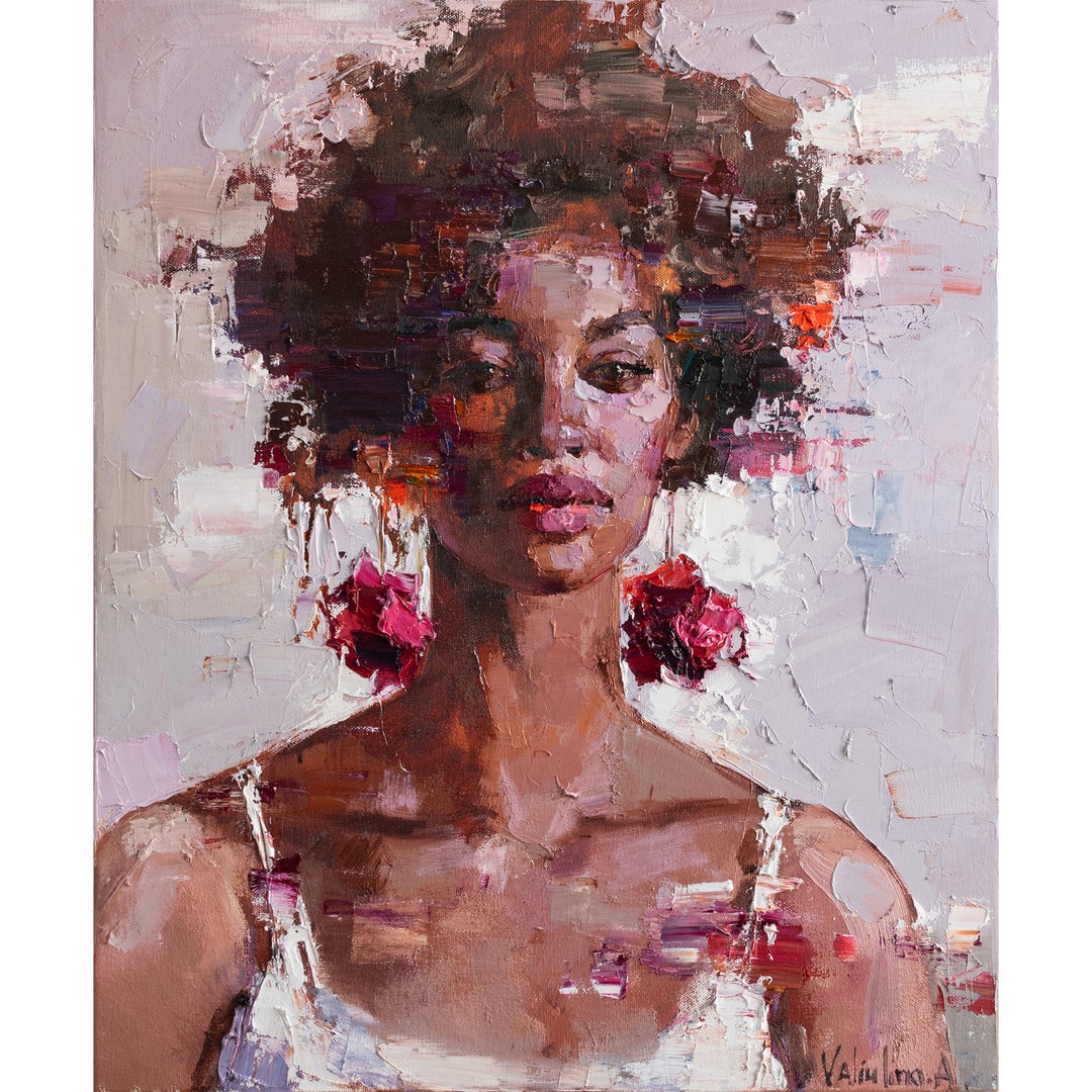 RESERVED African Beauty Portrait Painting. Original Impasto Painting ...