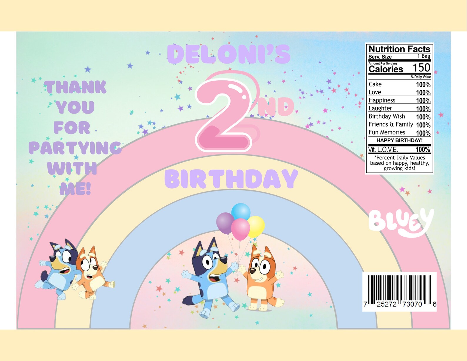 Bluey Girl Chip Bags - Etsy