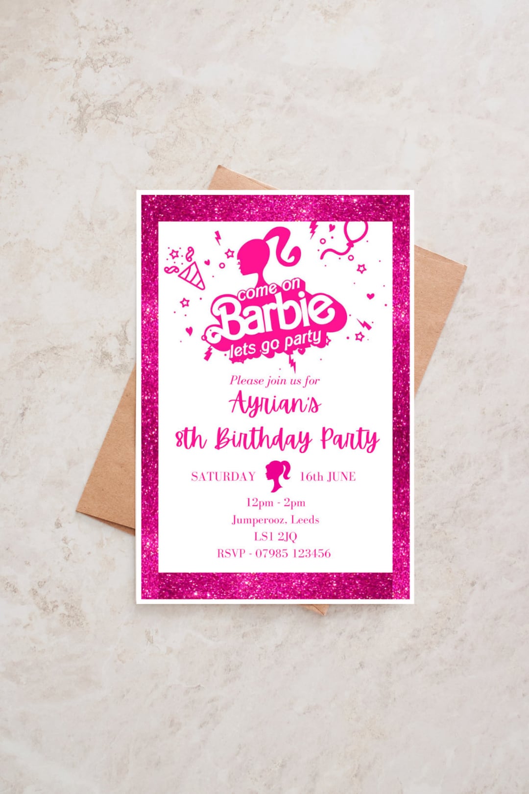 Editable & Printable Barbie Party Invite Instant Download - Etsy Portugal