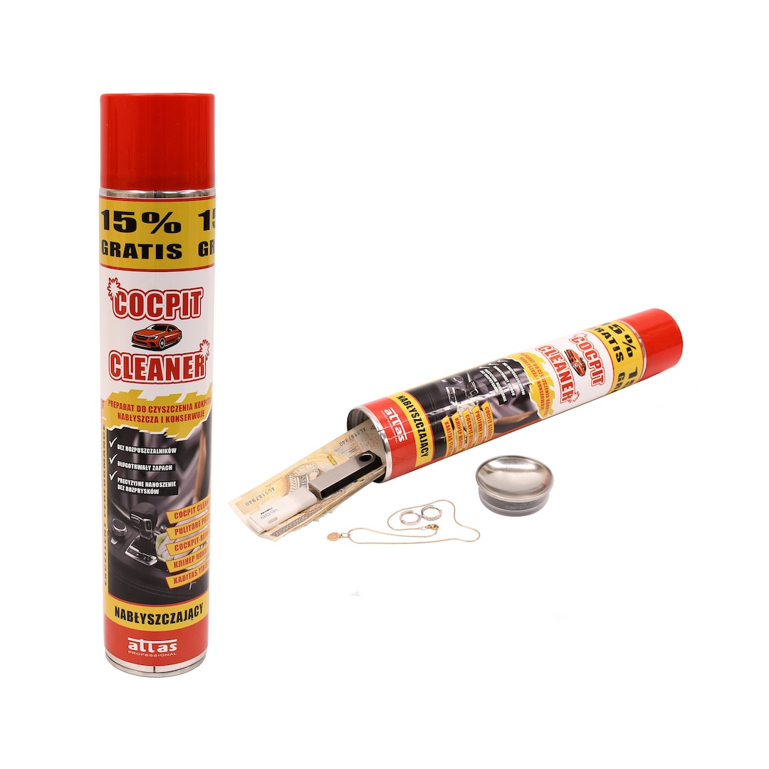 Large Stash Aerosol Can Safe Car Cockpit Cleaner RED Diversion Secure ...