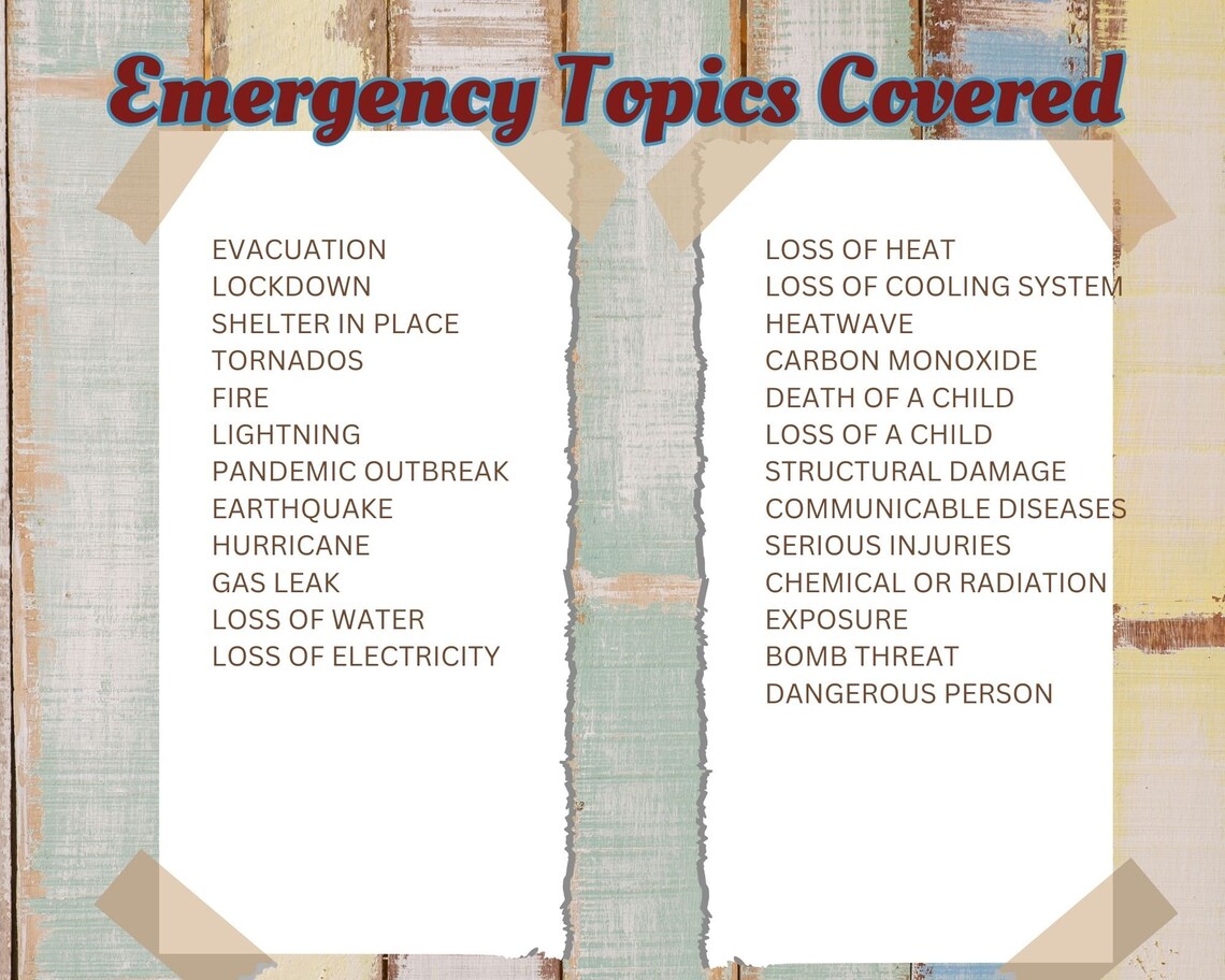 Daycare Emergency Plans | Editable Childcare Emergency Plans Handbook ...