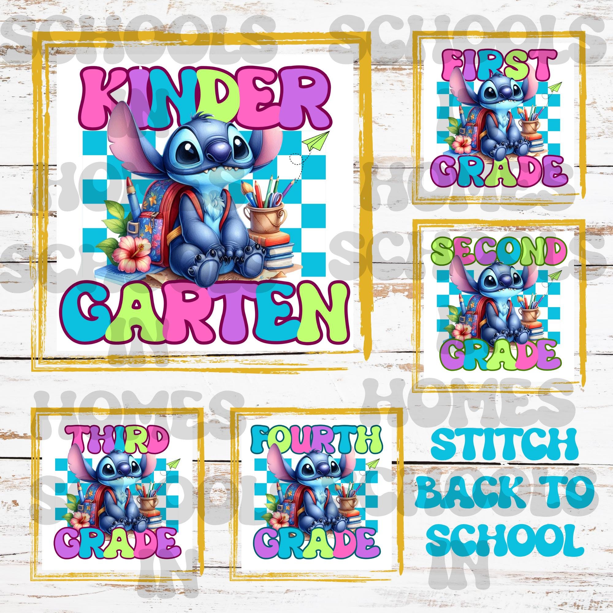Back to School Stitch PNG | Grade Level Sublimation Design ...
