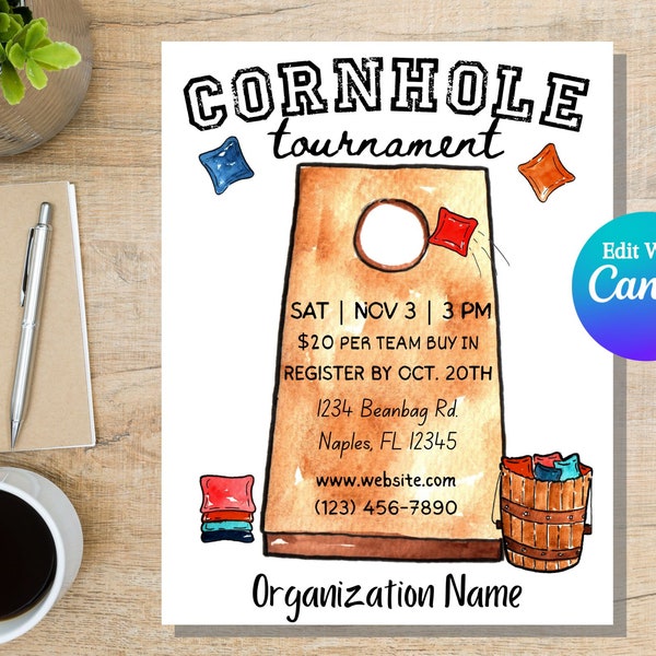 Cornhole Tournament Flyer - Etsy