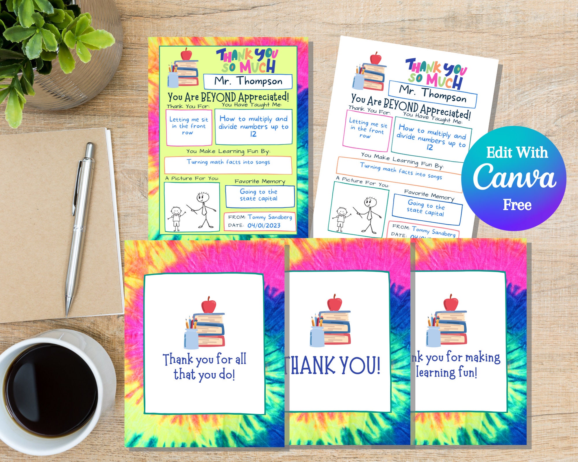 Teacher Appreciation Week, All About My Teacher Fill in Blank Printable ...