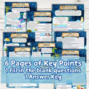 Genesis for Kids Printable - Bible Study Activity for Children - Etsy