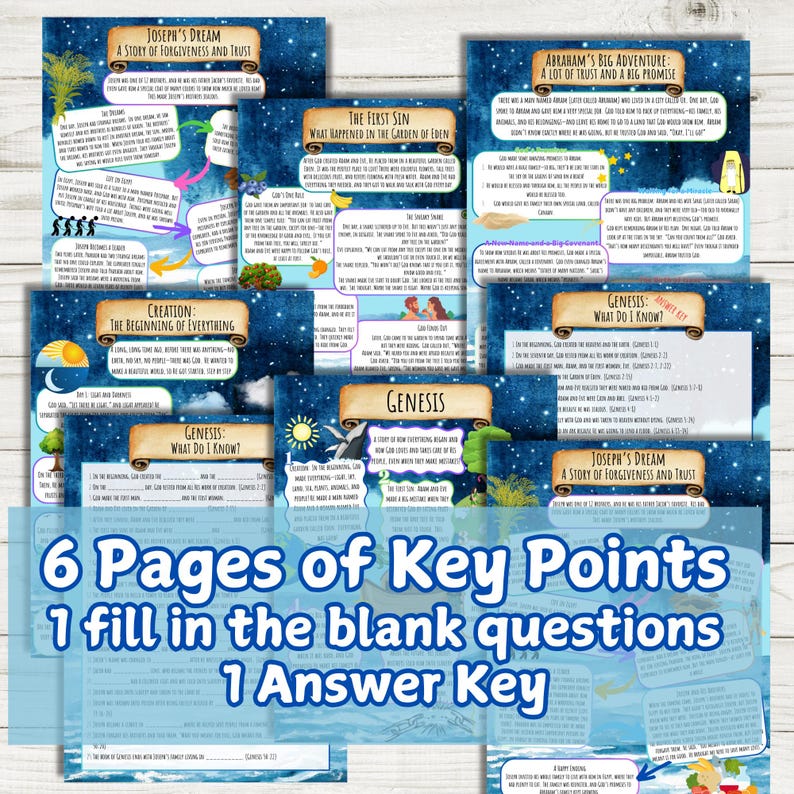 Genesis for Kids Printable - Bible Study Activity for Children - Etsy