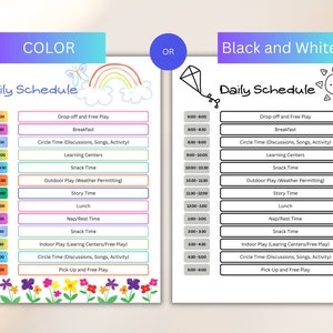 Daycare Daily Schedule Customizable Template | Daycare Forms | Daycare ...