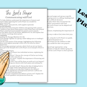 Lord's Prayer Lesson Plan for Children | Sunday School Worksheets ...