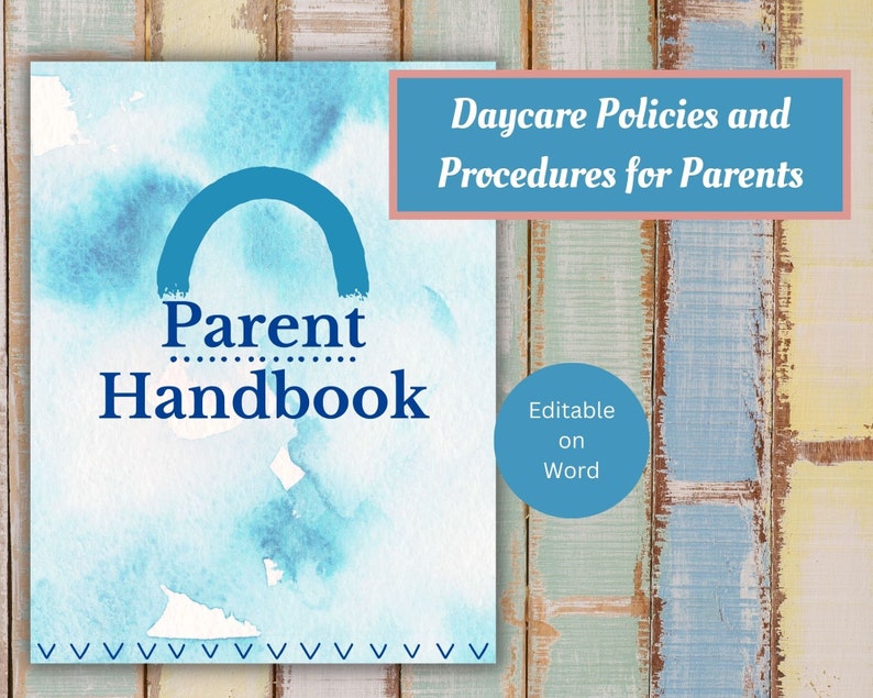 Daycare Parent Handbook | Editable Childcare Center Policies and ...