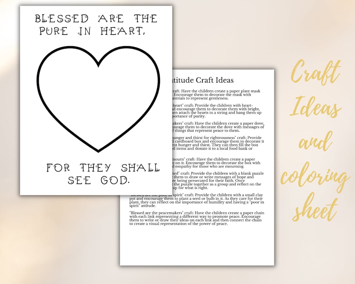 Beatitudes Lesson Plan for Children | Sunday School Worksheets | Church ...