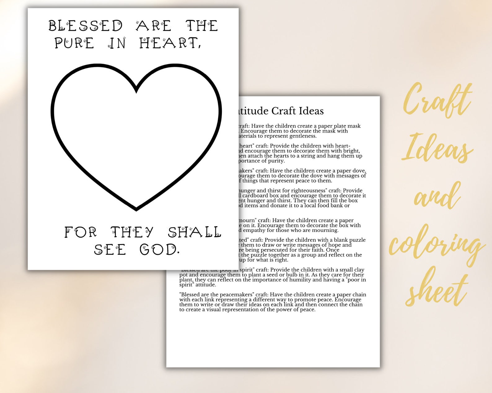 Beatitudes Lesson Plan for Children | Sunday School Worksheets | Church ...