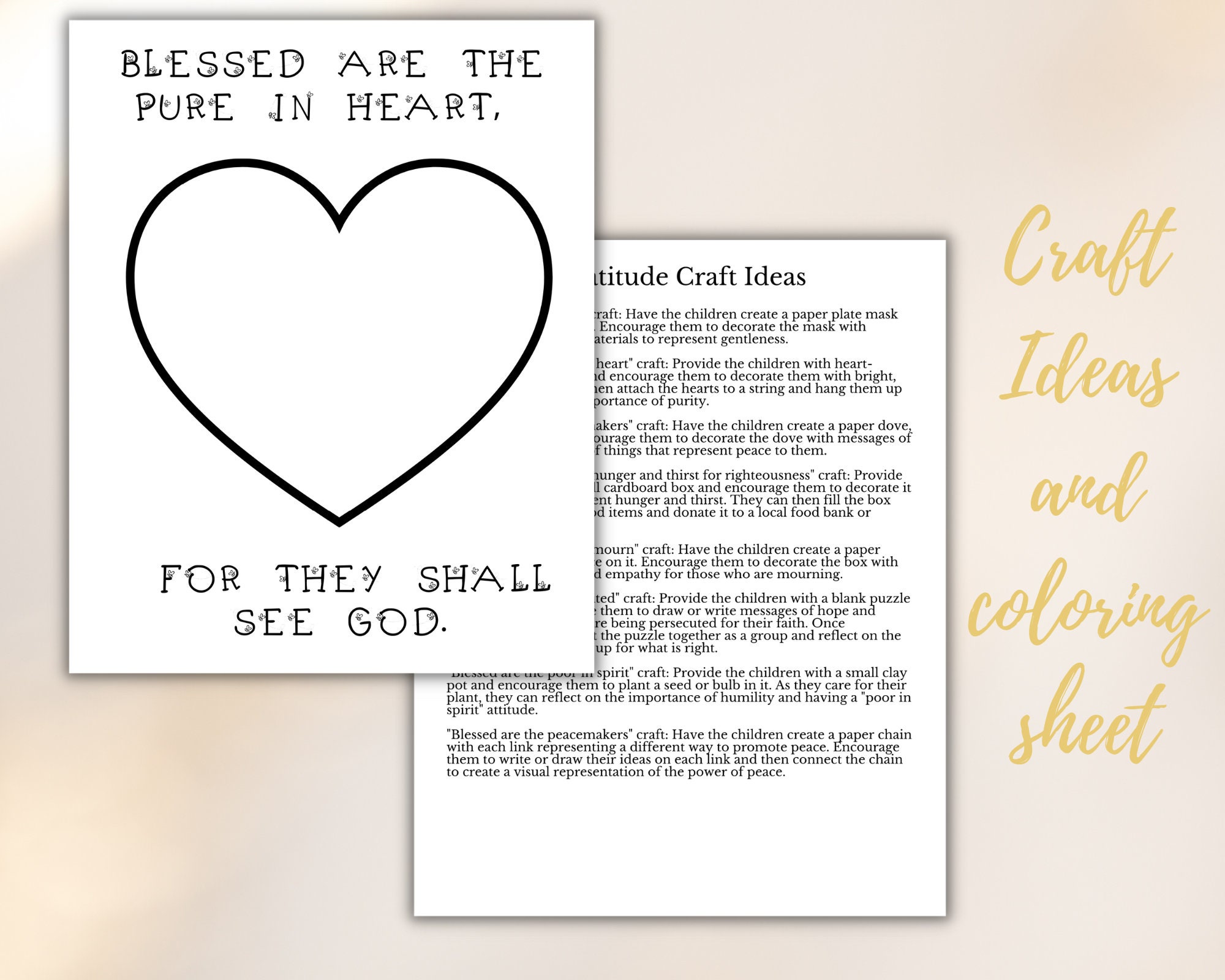 Beatitudes Lesson Plan for Children | Sunday School Worksheets | Church ...