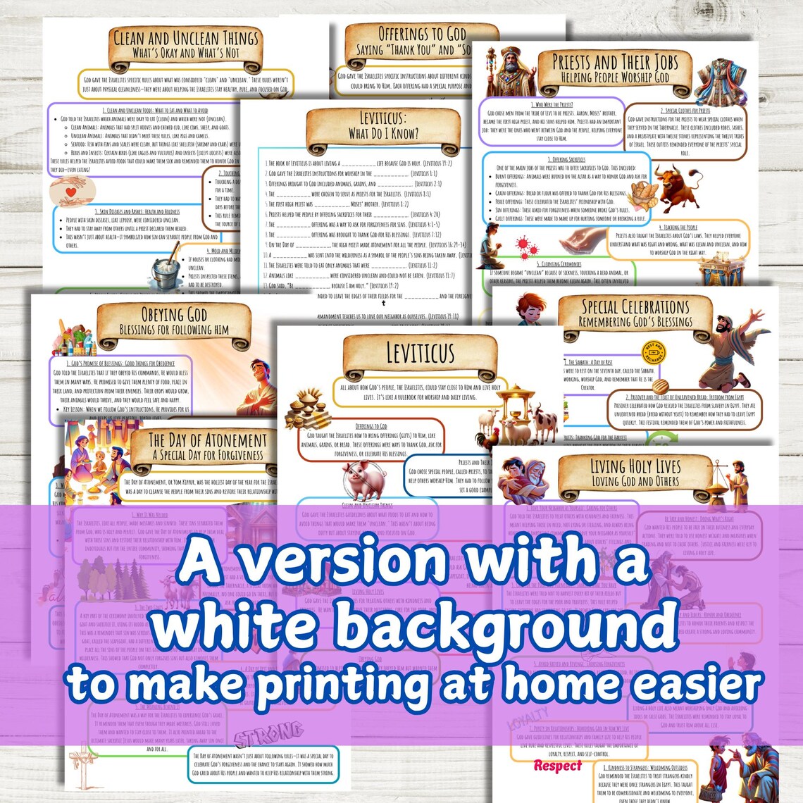 Leviticus for Kids Printable - Bible Study Activity for Children - Etsy