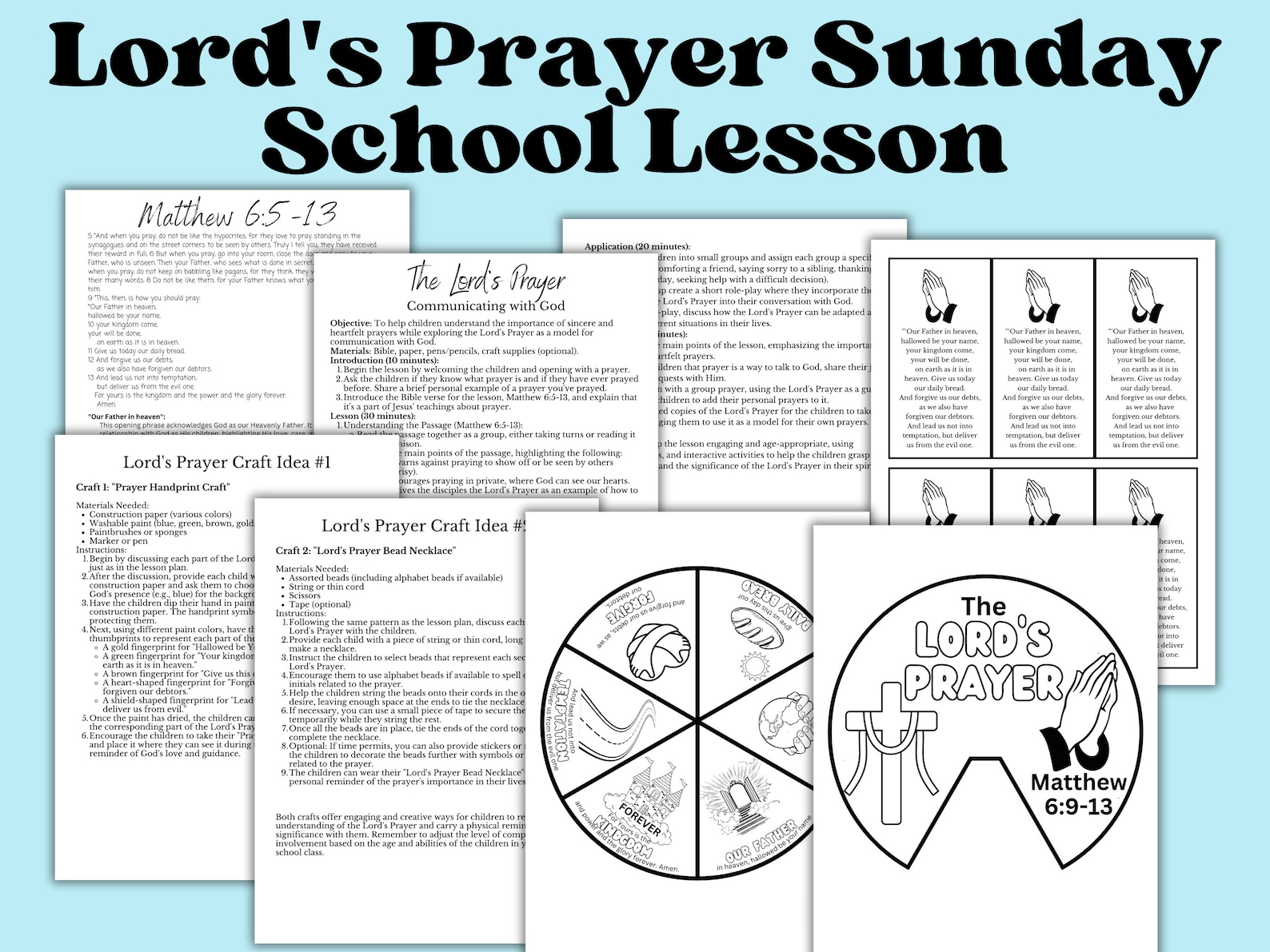 Lord's Prayer Lesson Plan for Children | Sunday School Worksheets ...